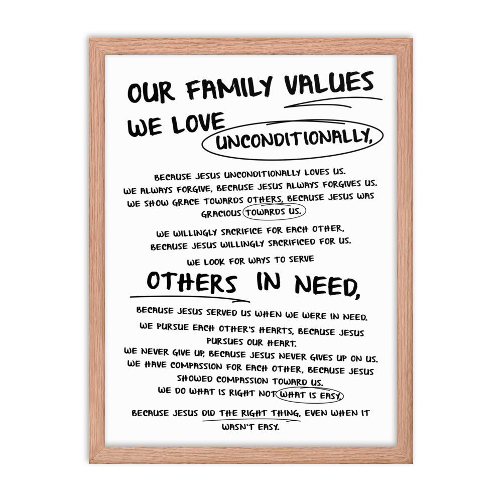 Family Values Poster (Handwritten) – Dad Tired